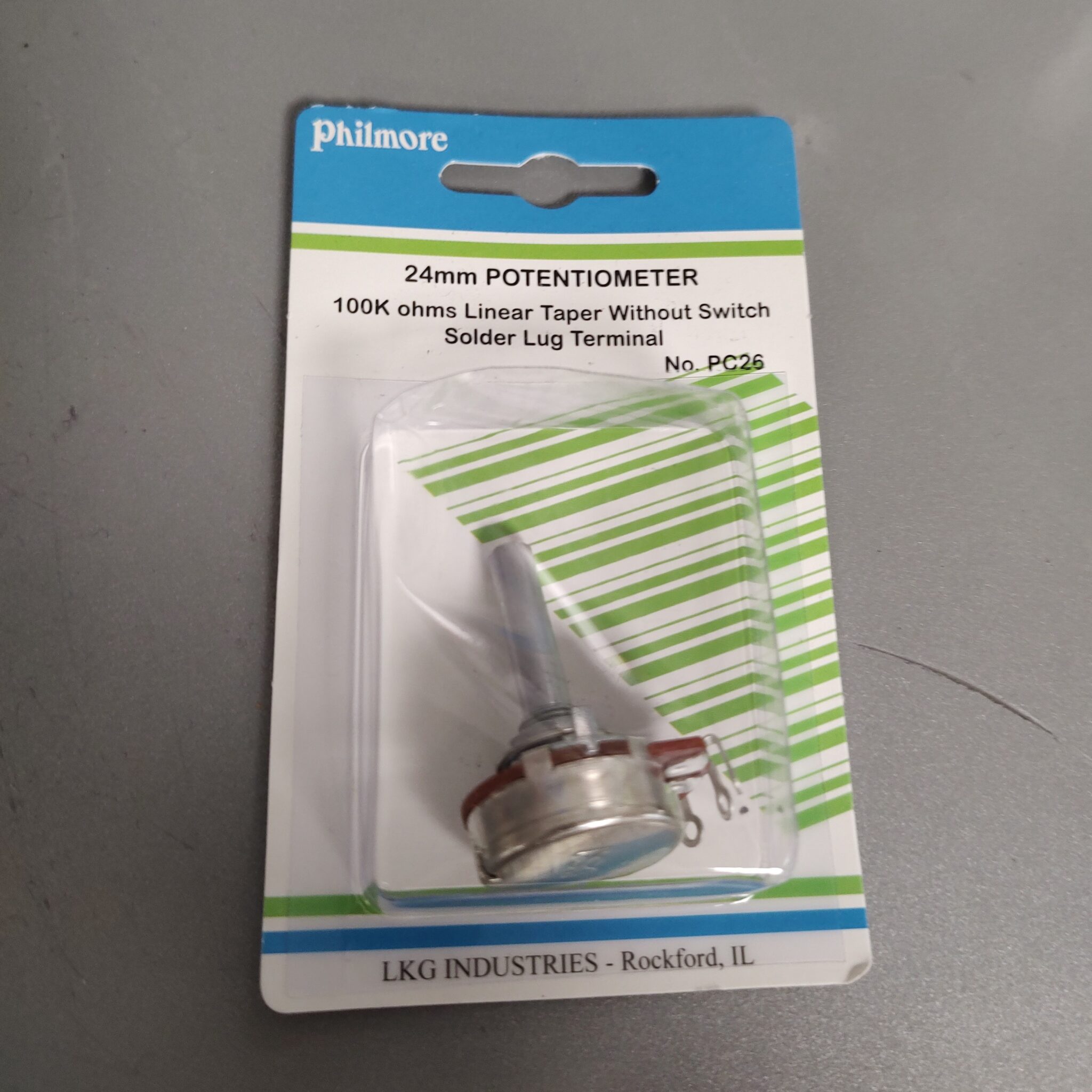 100K Ohm Linear Taper Potentiometer – Standard Shaft - Philmore PC26 ...